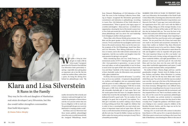 Klara and Lisa Silverstein – Lifestyles Magazine